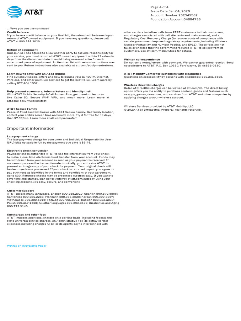 442826170-Att-Final-Bill - PDF 20240618 000912 0000 | PDF | Fee | At&T