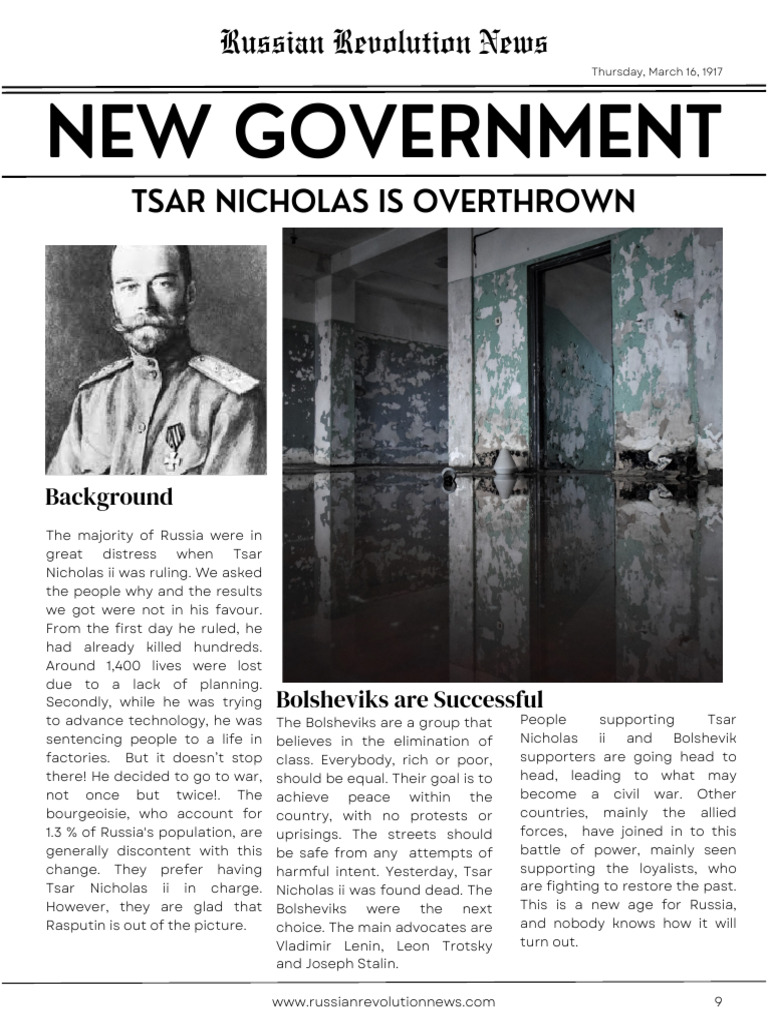 Russian Revolution Newspaper | PDF | Russian Revolution | Nicholas Ii ...