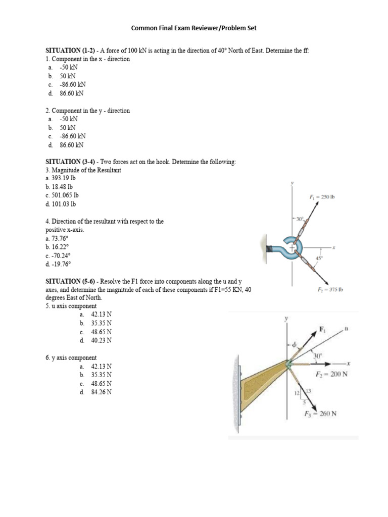 CFE Reviewer for Engineering Mechanics | PDF | Bending | Euclidean Vector