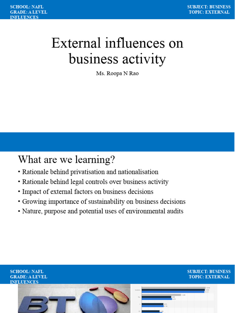 External Influences On Business Activity | PDF | Monopoly | Privatization