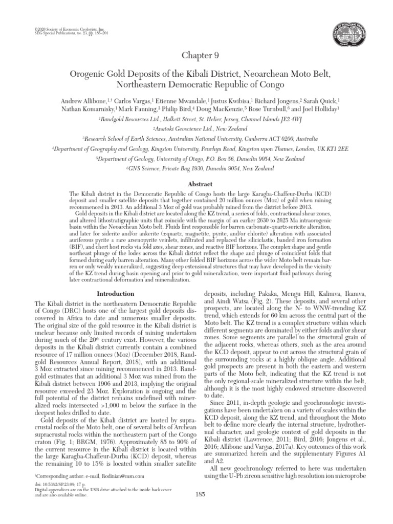09 - Allibone Et Al. - Kibali | PDF | Earth Sciences | Petrology