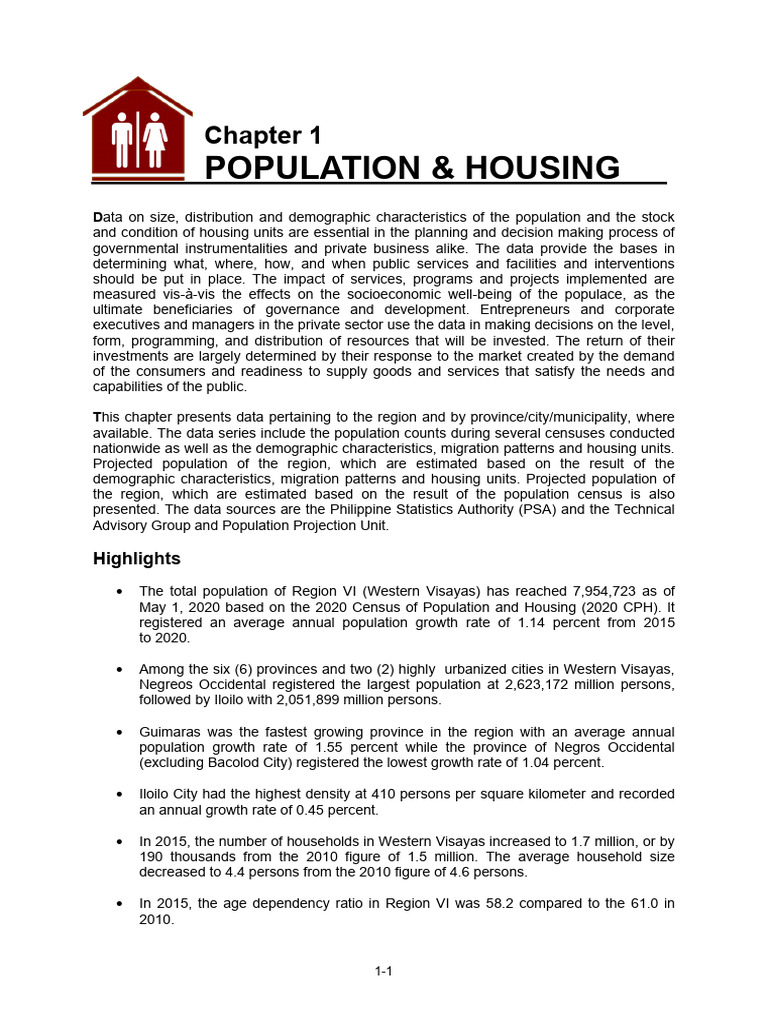 Chapter 1 Population and Housing | PDF | Statistical Data Sets | Environmental Social Science