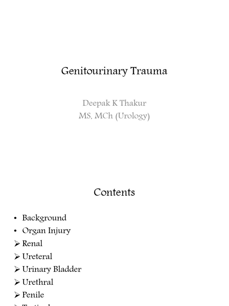 GU Trauma | PDF | Major Trauma | Kidney