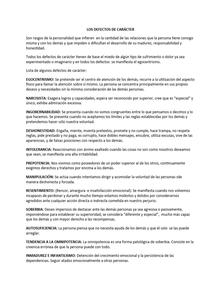 Defectos de Caracter | Descargar gratis PDF | Las emociones | Ira