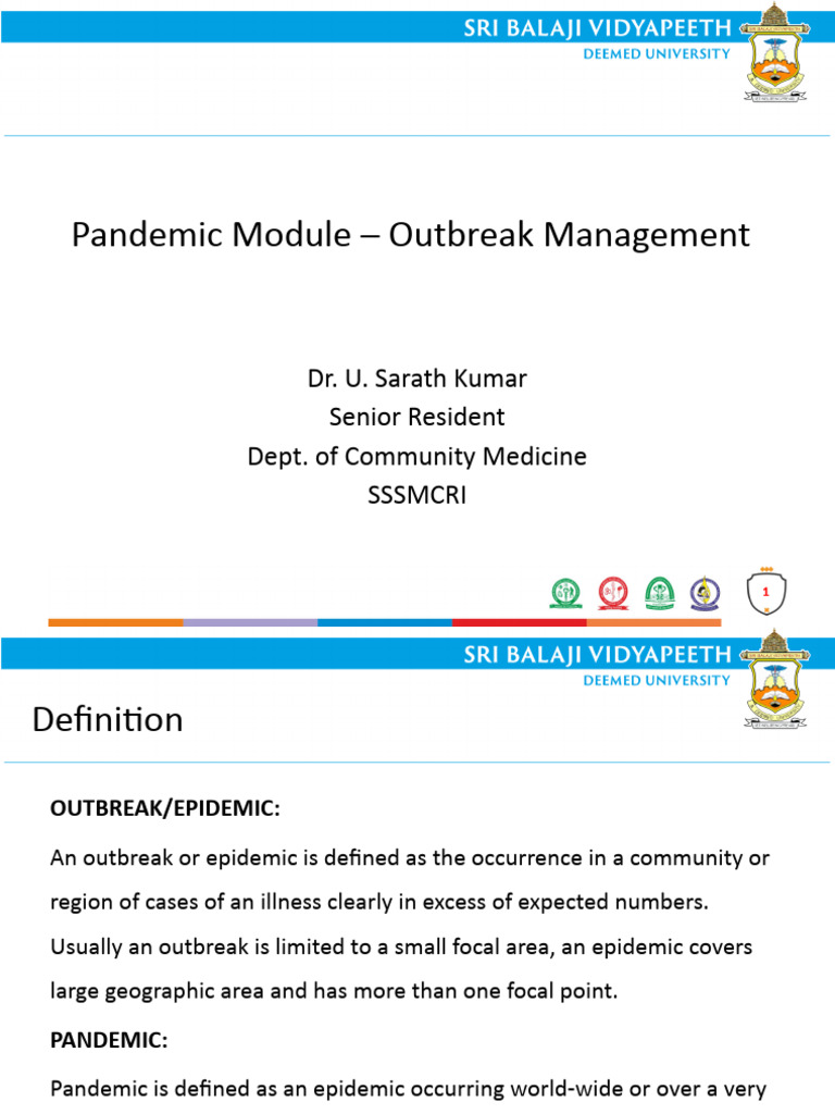 Outbreak Management in Public Health | PDF | Infection | Epidemiology