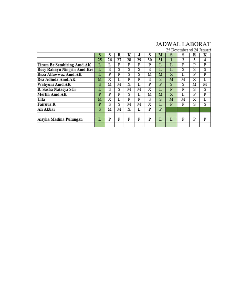 Jadwal Lab 2024 | PDF