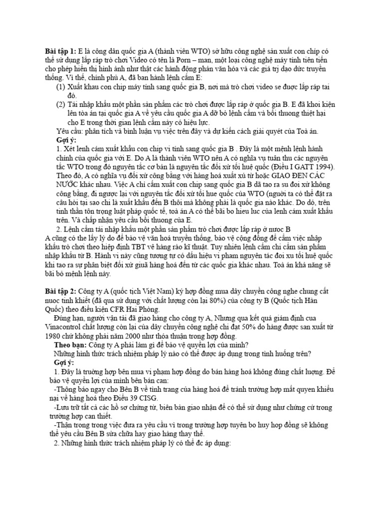 Bài tập TMQT | PDF