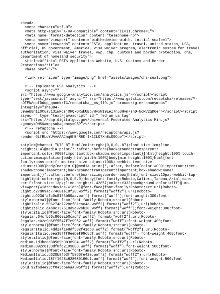 Official ESTA Application Guide | PDF | Federal Government Of The ...