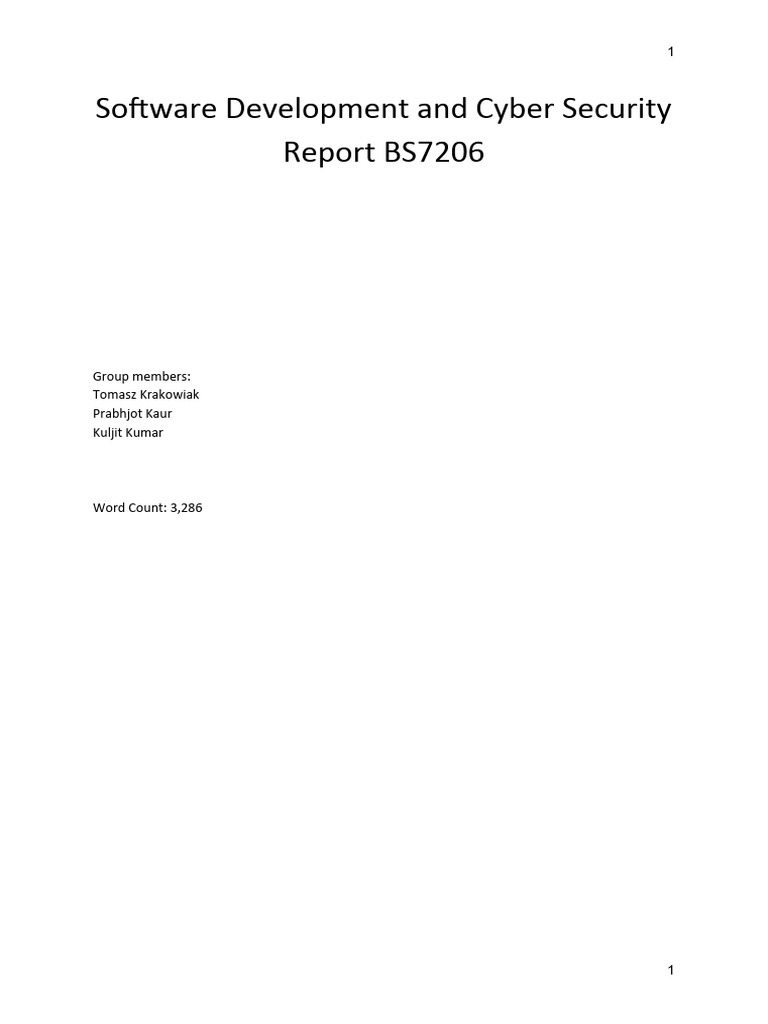 Software Development and Cyber Security Report BS7206 | PDF | Computer Security | Security