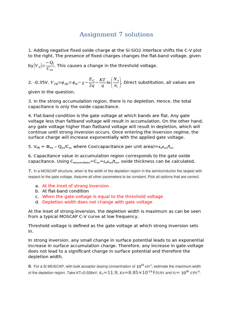 2021 Assignment7 Solution | PDF | Electronic Engineering | Condensed ...