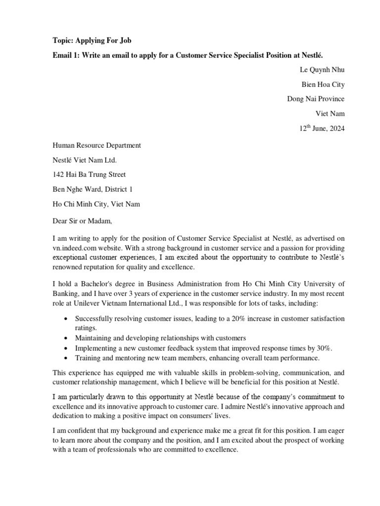 Job Application and Interview Invitation | PDF | Vietnam | Business