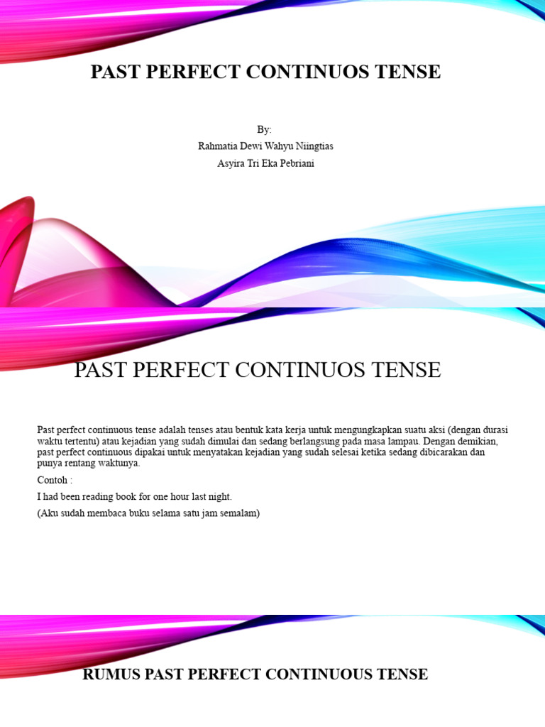 Past Perfect Continous Tense | PDF