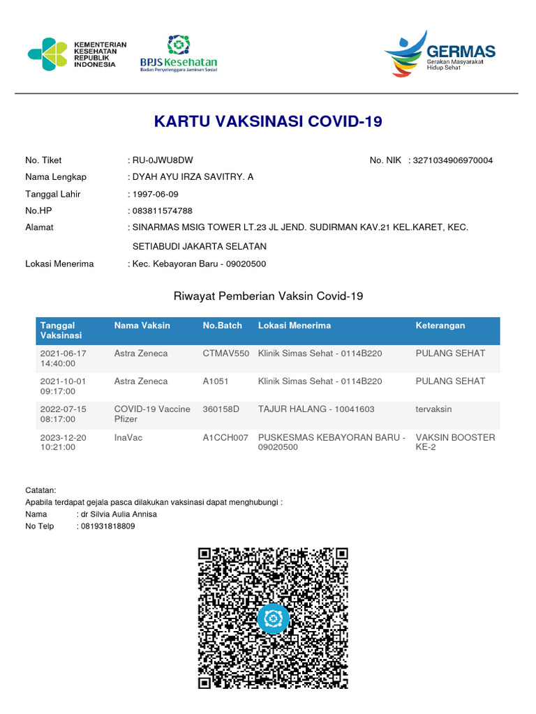 Sertifikat Vaksinasi Covid 19 Pdf