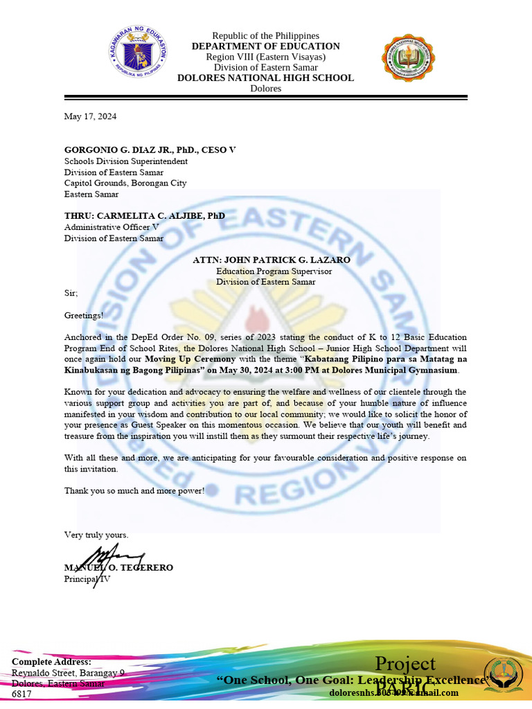 Invitation Letter Moving Up | PDF | Philippines