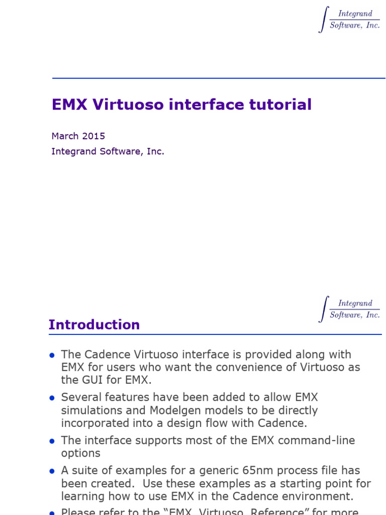 Emx Virtuoso Interface Tutorial | PDF | Graphical User Interfaces | Electronic Circuits