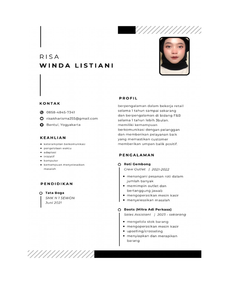 CV Risa Winda - Yogya | PDF