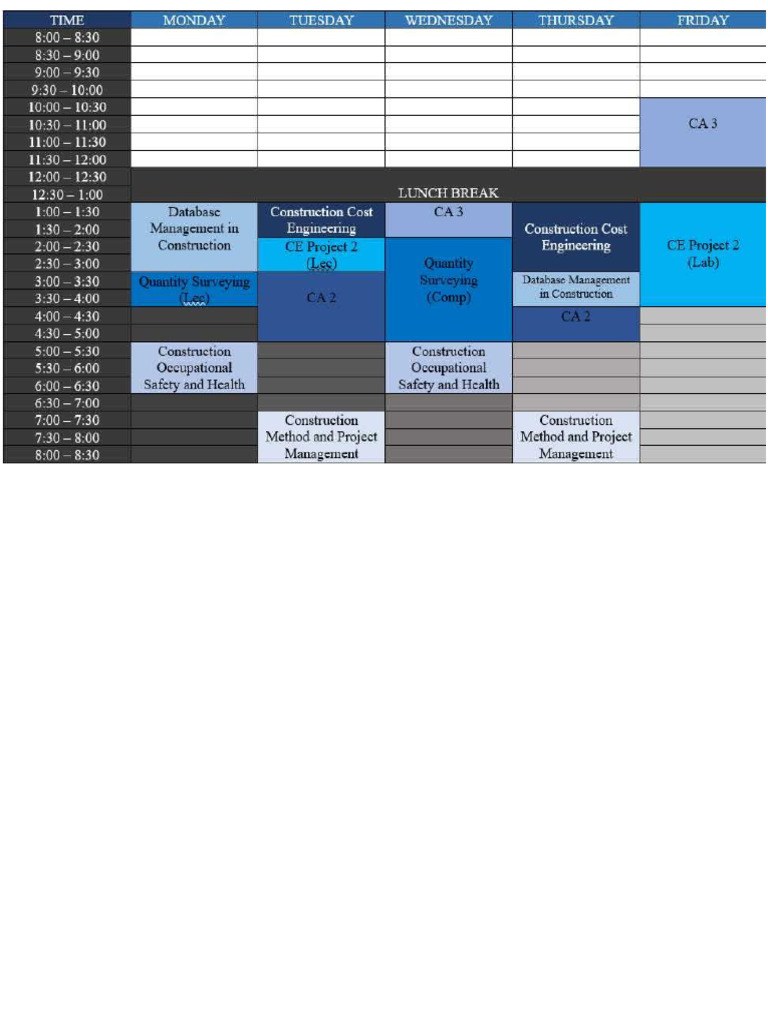 Class Sched | PDF
