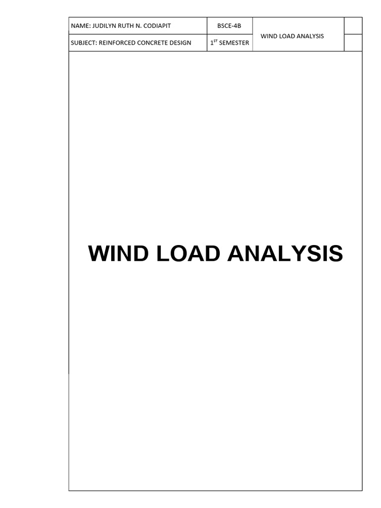 Final Design of Wind Load Analysis | PDF | Wound | Building Engineering