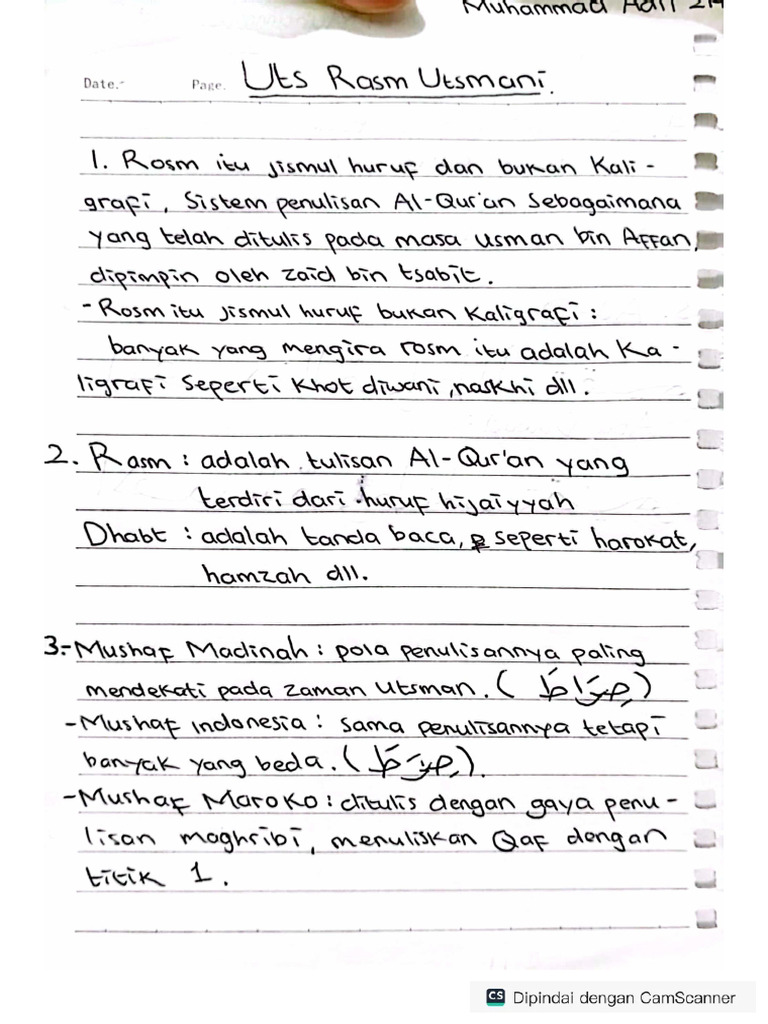 UTS Rasm Utsmani - Muhammad Adil 2H | PDF