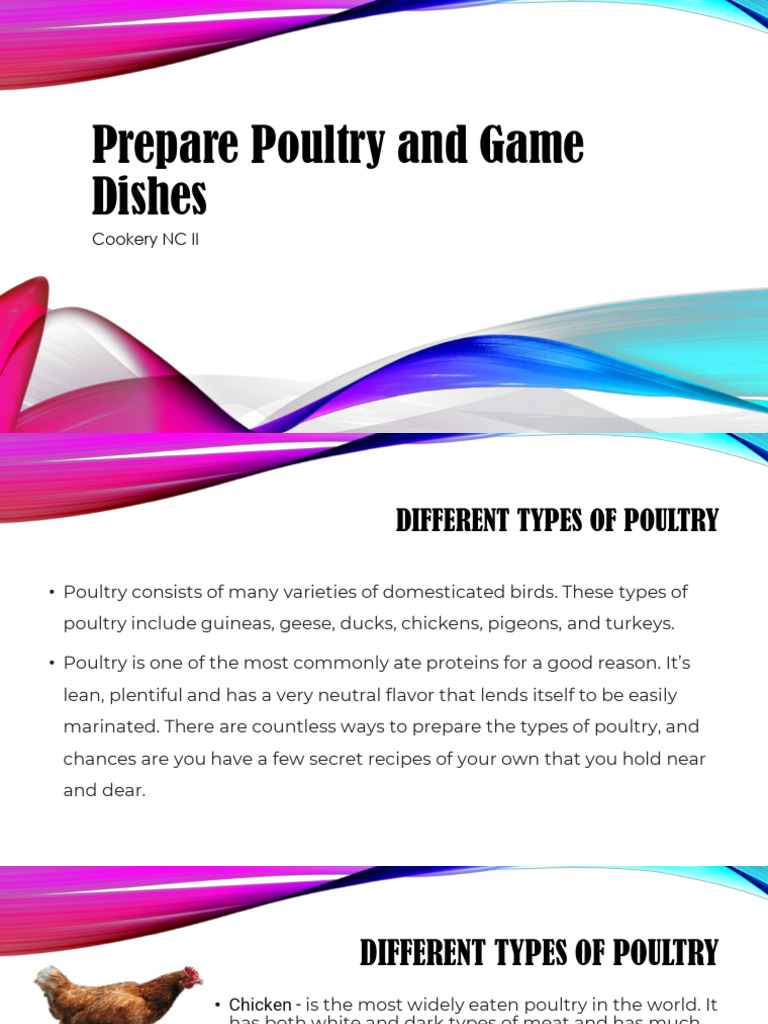 10-Cookery-Prepare-Poultry-and-Game-Dishes | PDF | Poultry | Galliformes