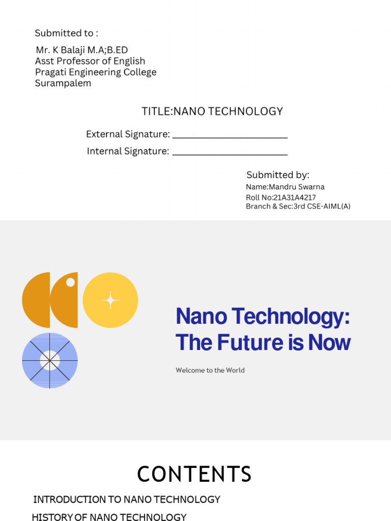 Nano Technology | PDF | Nanotechnology | Physical Sciences