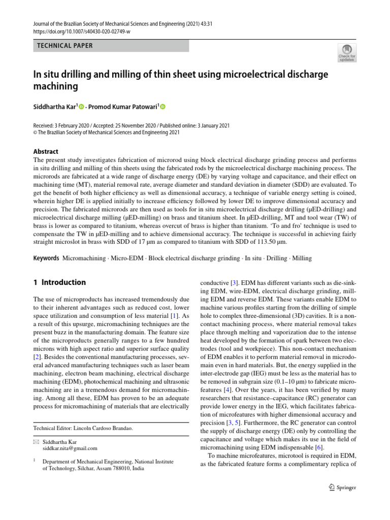 In Situ Drilling and Milling of Thin Sheet Using Microelectrical ...