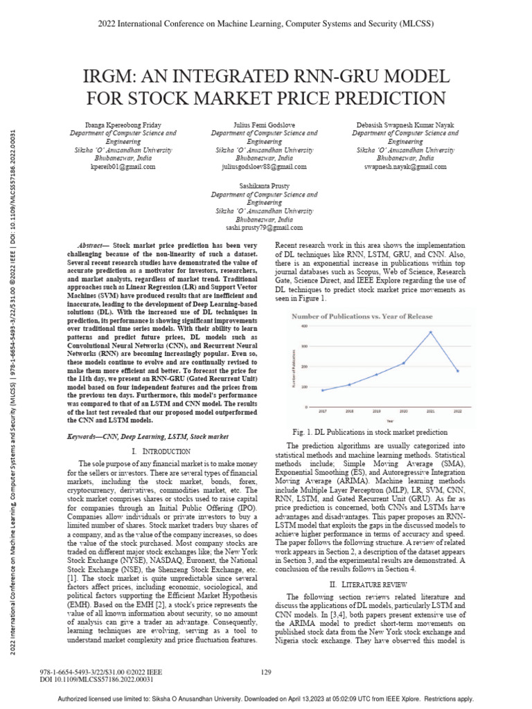 IRGM_An_Integrated_RNN-GRU_Model_for_Stock_Market_Price_Prediction | PDF | Support Vector ...