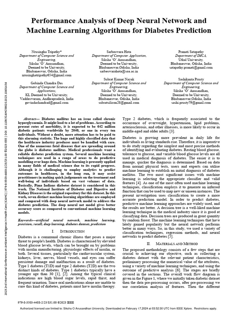 Performance Analysis of Deep Neural Network and Machine Learning ...