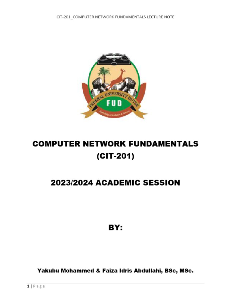 Computer Network Fundamentals Lecture Note Pdf Computer Network Network Switch
