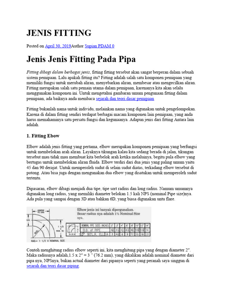 Jenis Fitting | PDF