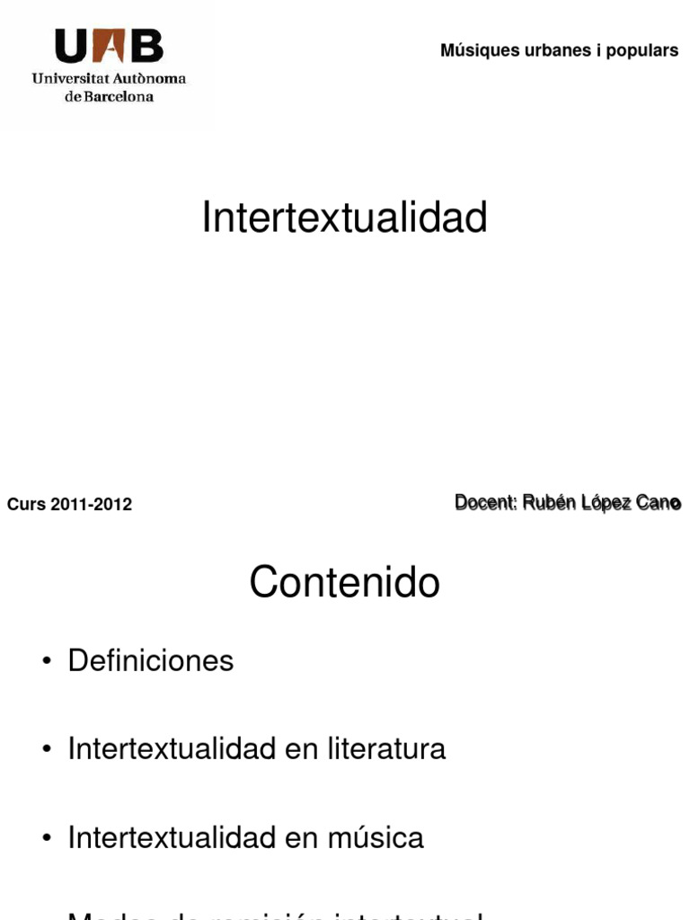 INTERTEXTUALIDAD | PDF | Musicología