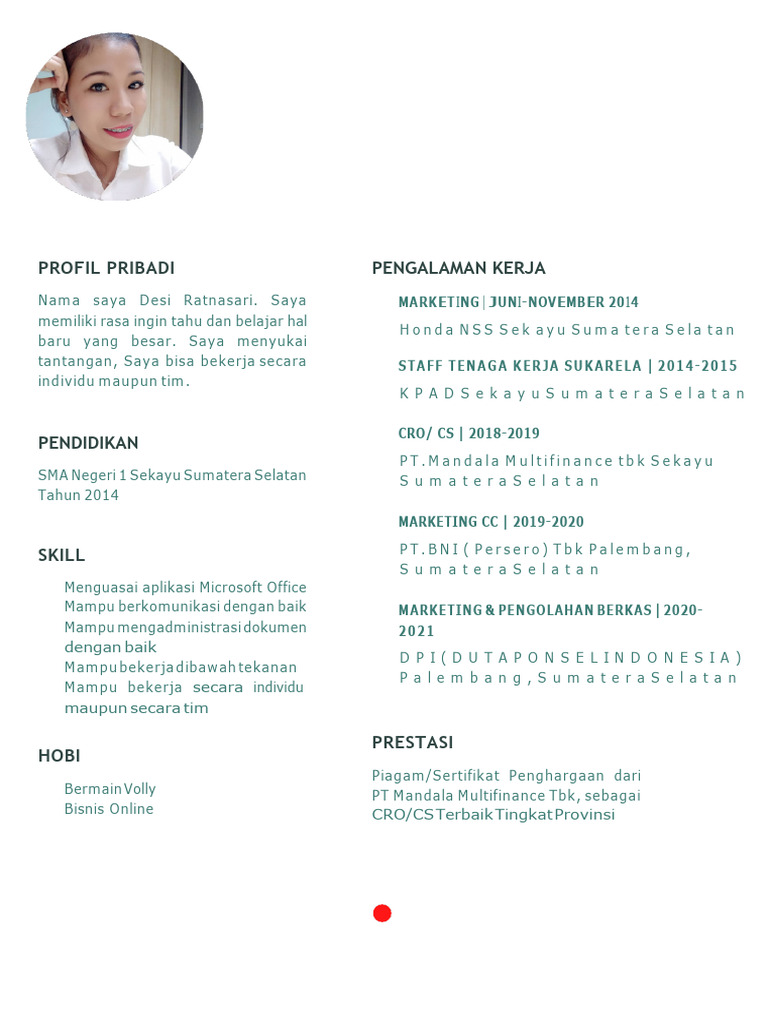 CV Desi Ratnasari | PDF