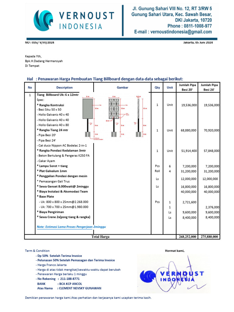 035 PNW Tiang Billboard | PDF | Teknologi & Rekayasa