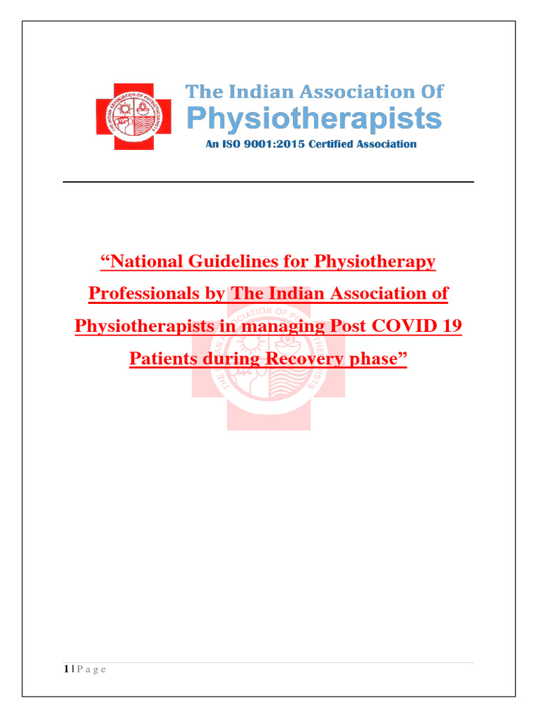 National Guidelines For Physiotherapy Professionals by The Indian ...