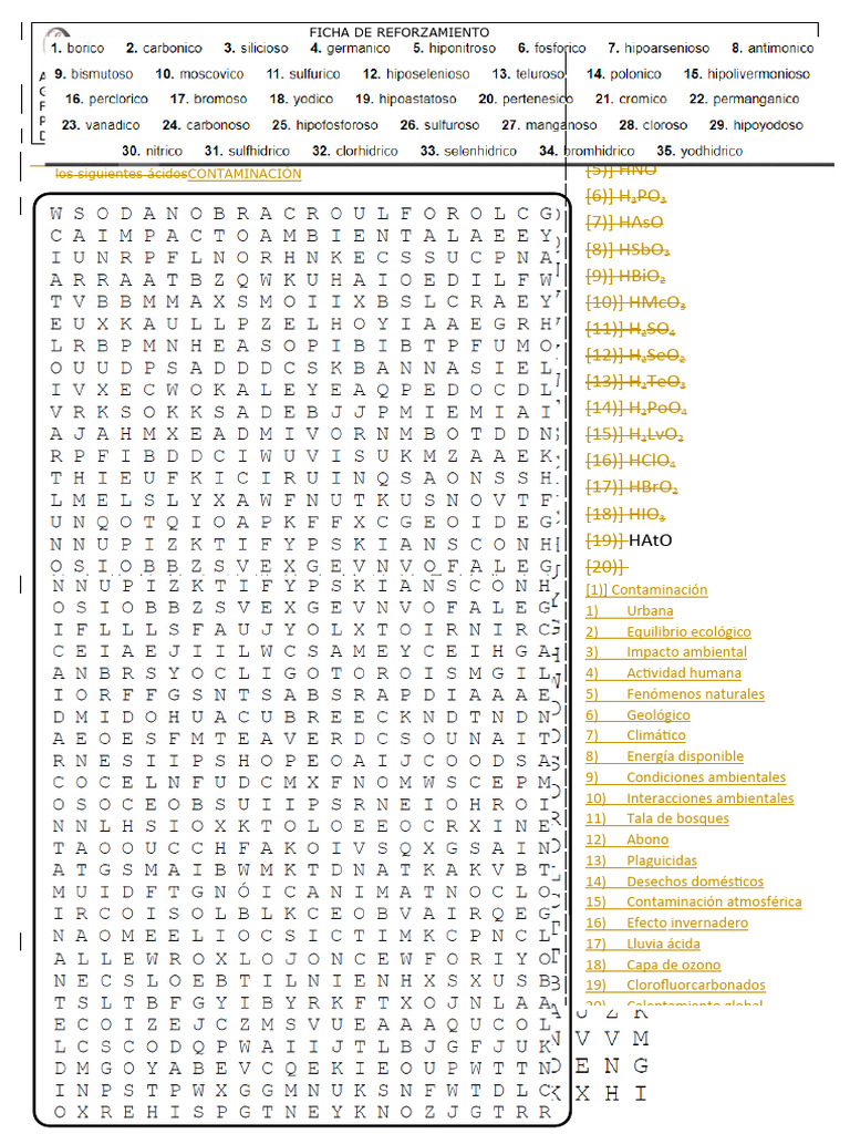 Contaminacion Sopa de Letras | PDF | Contaminación | Entorno natural