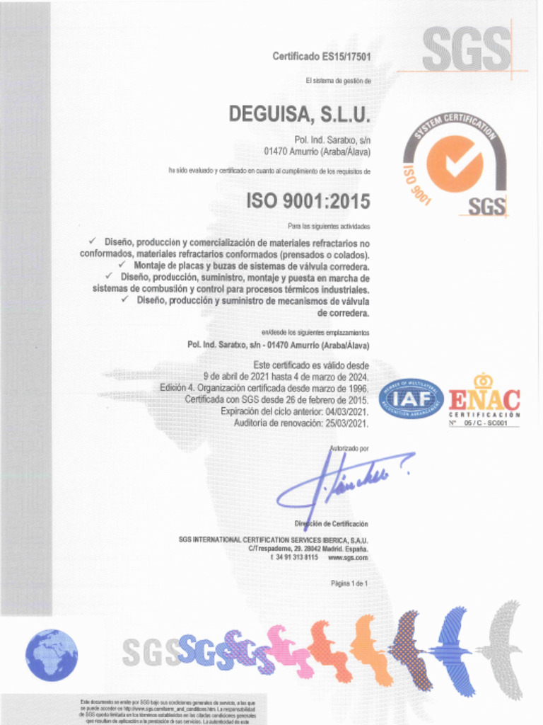 Deguisa ISO 9001 2015 | PDF
