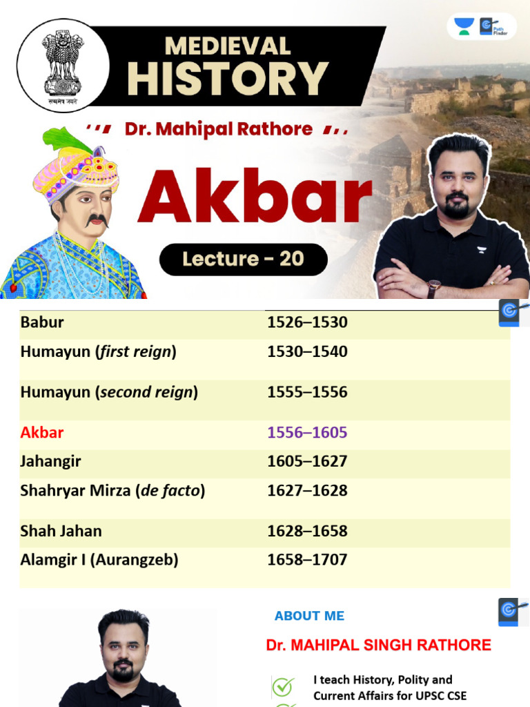 L20 Medieval Akbar Part 1 | PDF | Mughal Empire