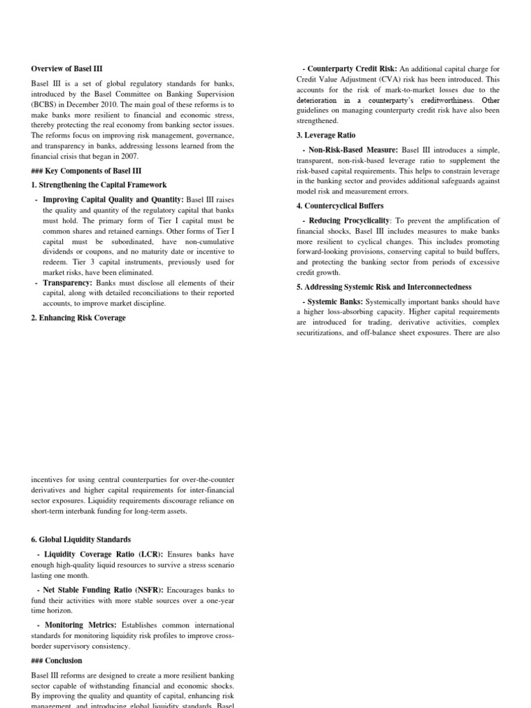 Overview of Basel III Final | PDF | Basel Iii | Capital Requirement