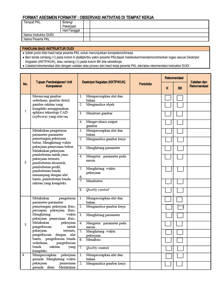 Format Asesmen Formatif | PDF