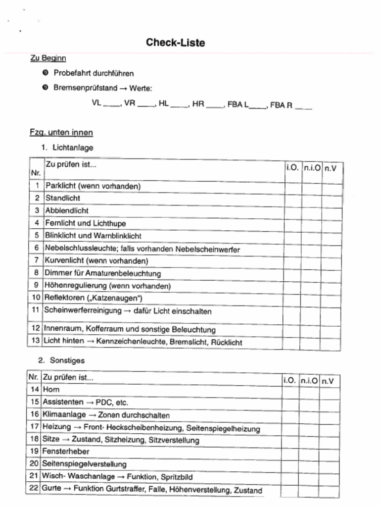 HU Checkliste | PDF
