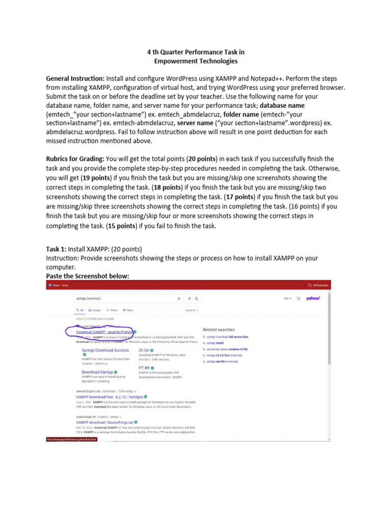 4th Quarter Performance Task in Empowerment Technologies | PDF ...