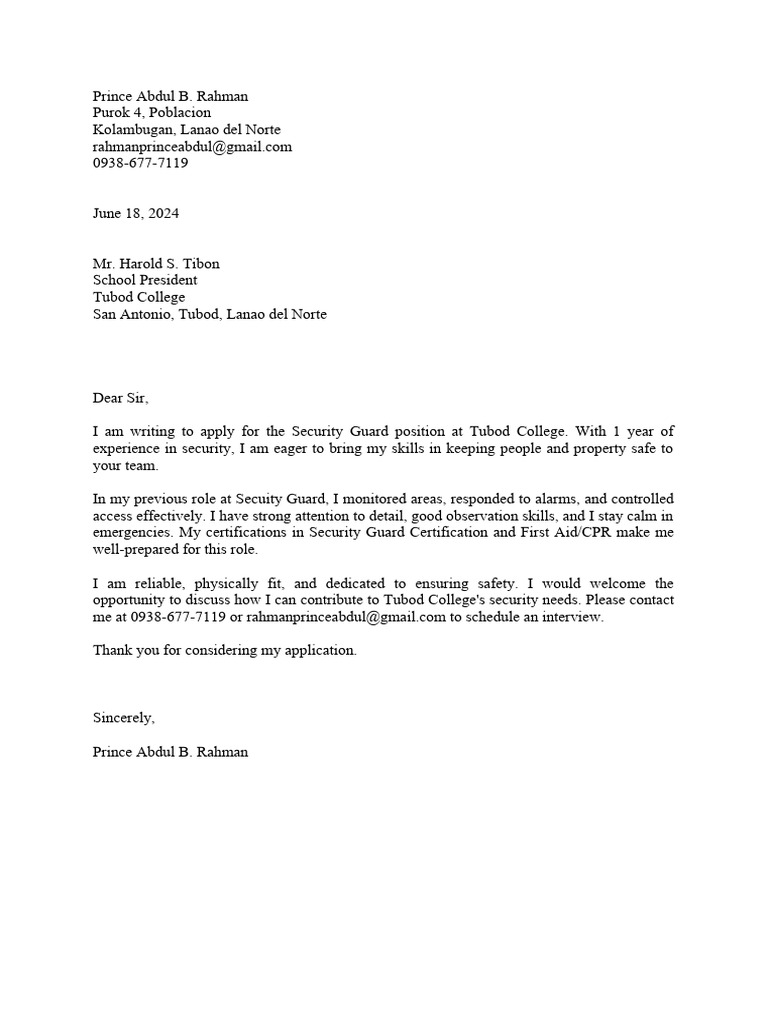 Application Letter (Junaid) | PDF | Social Science