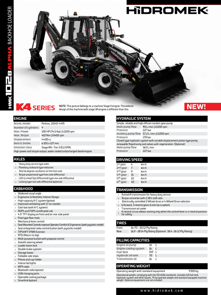 Hidromek 102B Alpha K4 | PDF | Engines | Pump