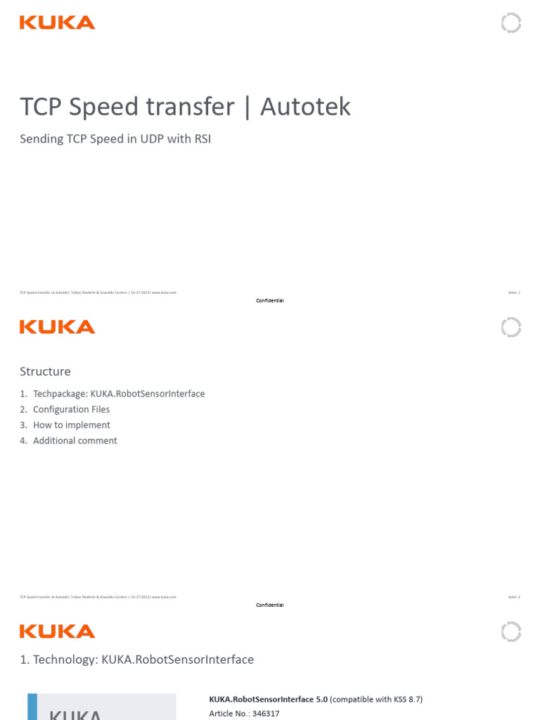 TCP Speed Transfer Report Autotek KUKA Vitronic V1 | PDF | Transmission ...