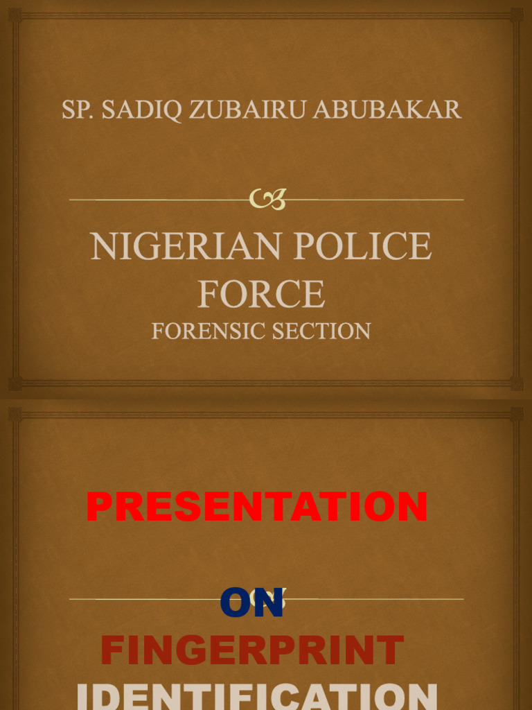 FINGERPRINT IDENTIFICATION | PDF | Fingerprint | Hand