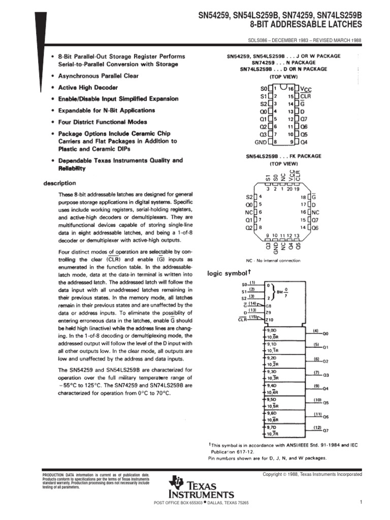 74LS259 | PDF