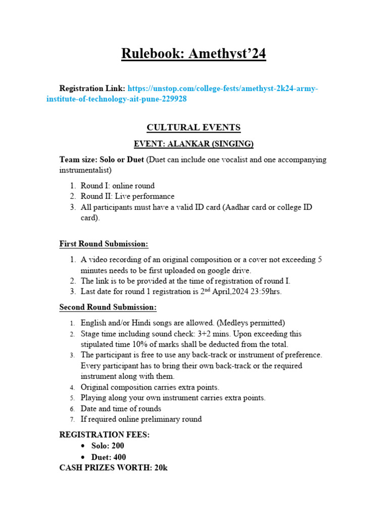 2024-Rulebook - Amethyst | PDF