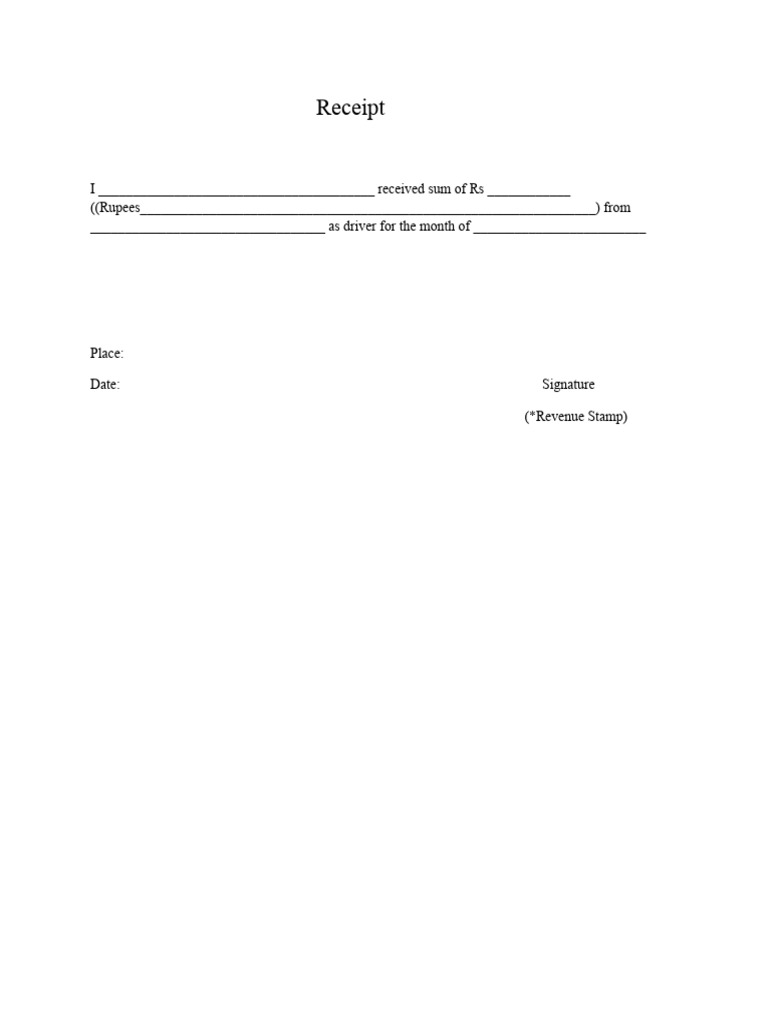 Driver Receipt | PDF