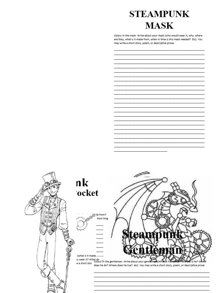 Steampunk Colour and Write | PDF