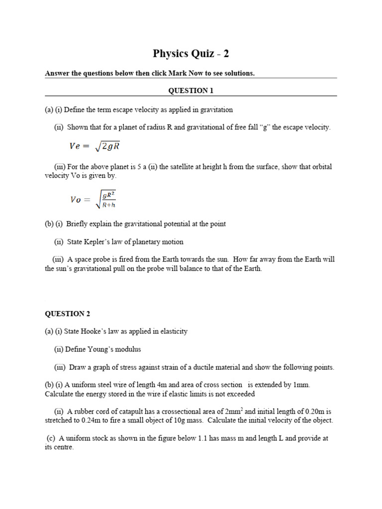 Physics Quiz - 2 | PDF | Waves | Sound